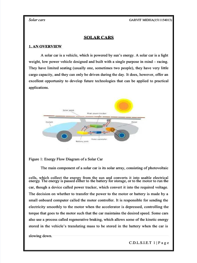 Solar Cars: Overview and Components | PDF | Vehicles | Transport