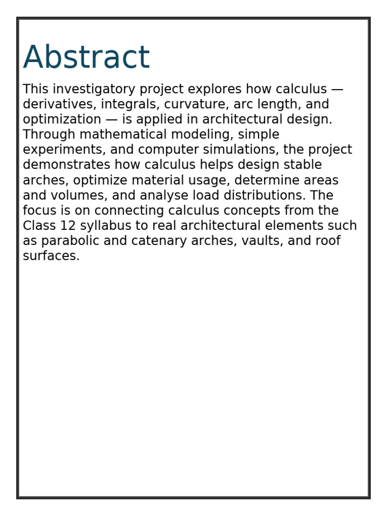 Calculus in Architectural Design | PDF | Mathematics | Mathematical ...