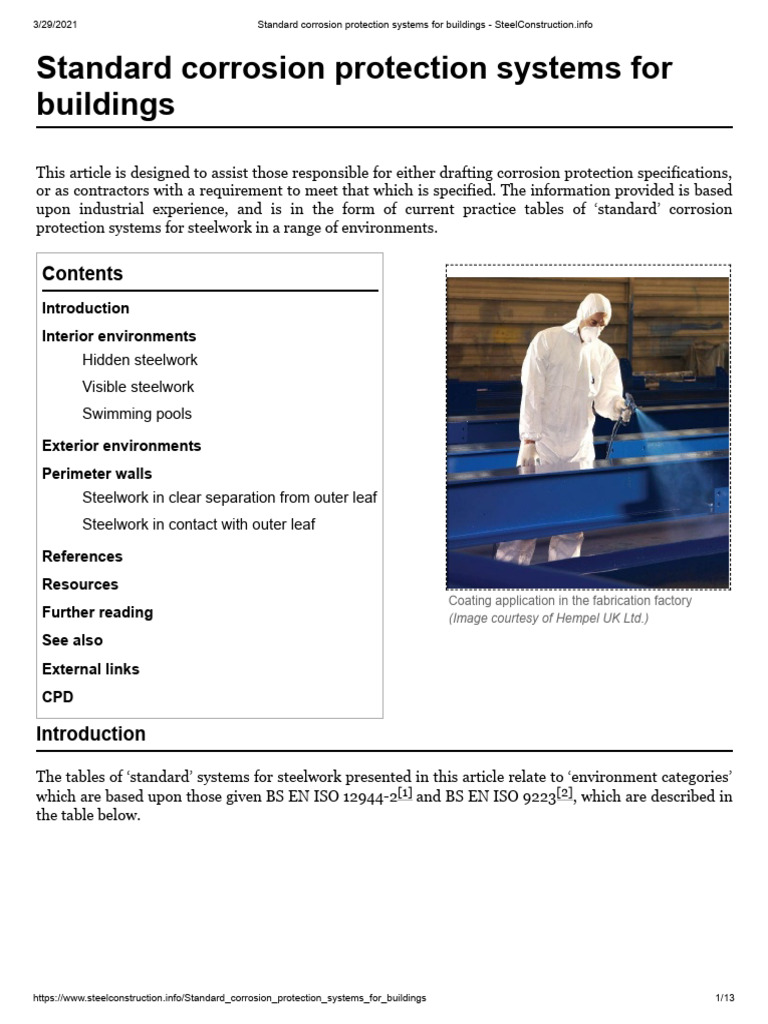 Standard Corrosion Protection Systems For Buildings - SteelConstruction ...