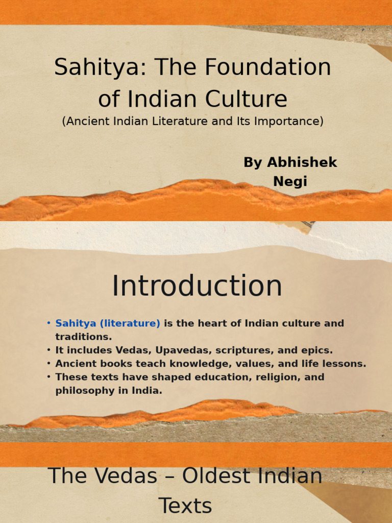 Sahitya: The Foundation of Indian Culture: (Ancient Indian Literature ...