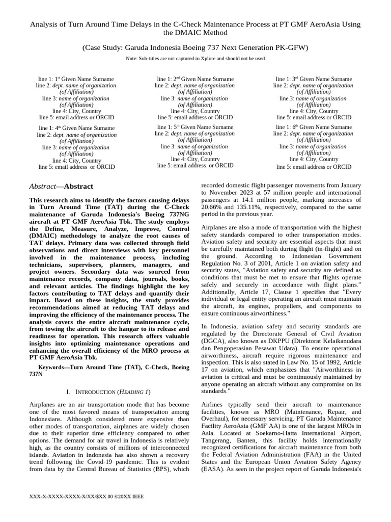 C-Check TAT Delays Analysis at GMF AeroAsia | PDF | Transport | Aerospace