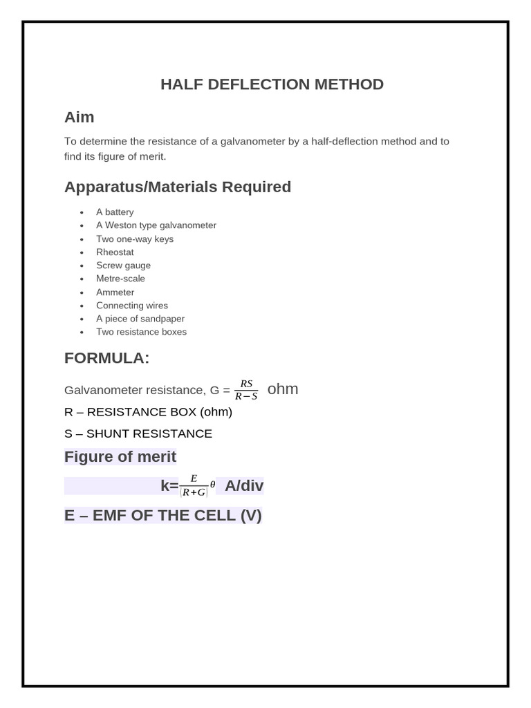 Half Defleection Method | PDF | Electromagnetism | Electrical Engineering