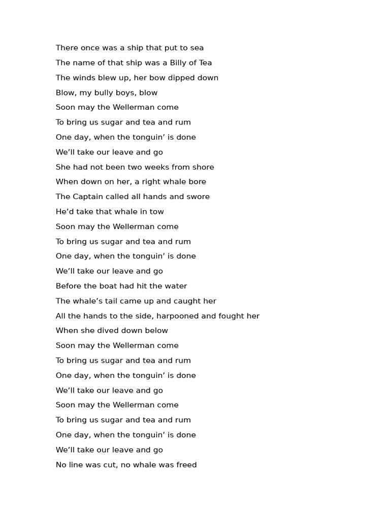 Wellerman Lyrics and Analysis | PDF