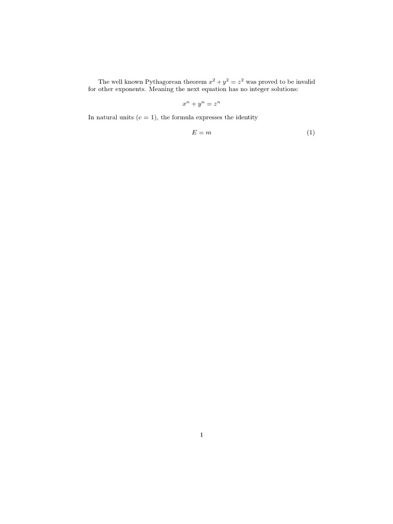Pythagorean Theorem Invalid for Exponents | PDF