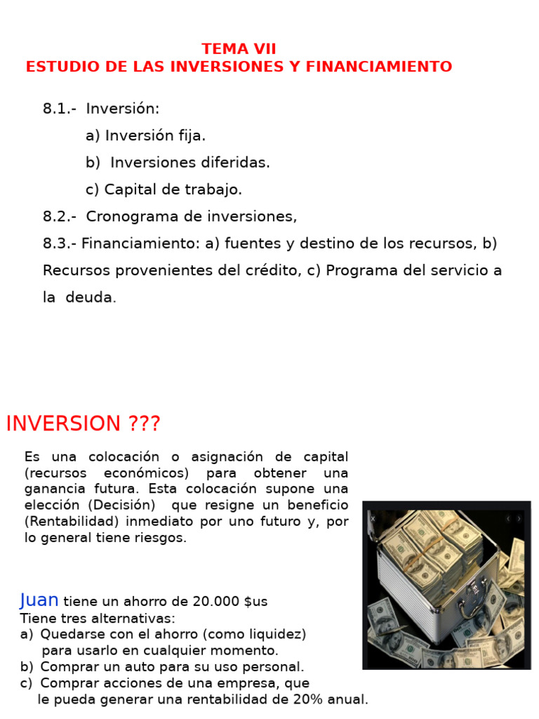 TEMA N°8 PREPARACION Y EVALUACION DE IMP. | PDF | Inversiones | Capital de trabajo
