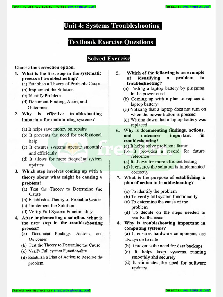 9th Computer New Ch4 Exercise | PDF