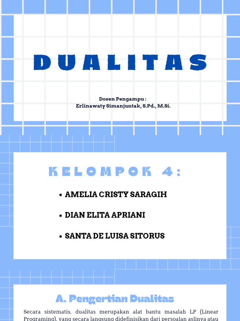 Pengertian dan Aturan Dualitas LP | PDF