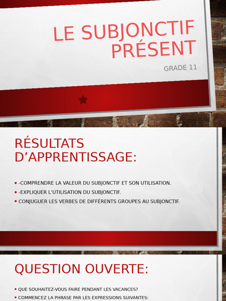 Comprendre et Conjuguer le Subjonctif | PDF