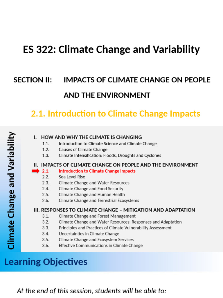Es 322 Lecture 04 (Introduction To Climate Change Impacts) | PDF ...