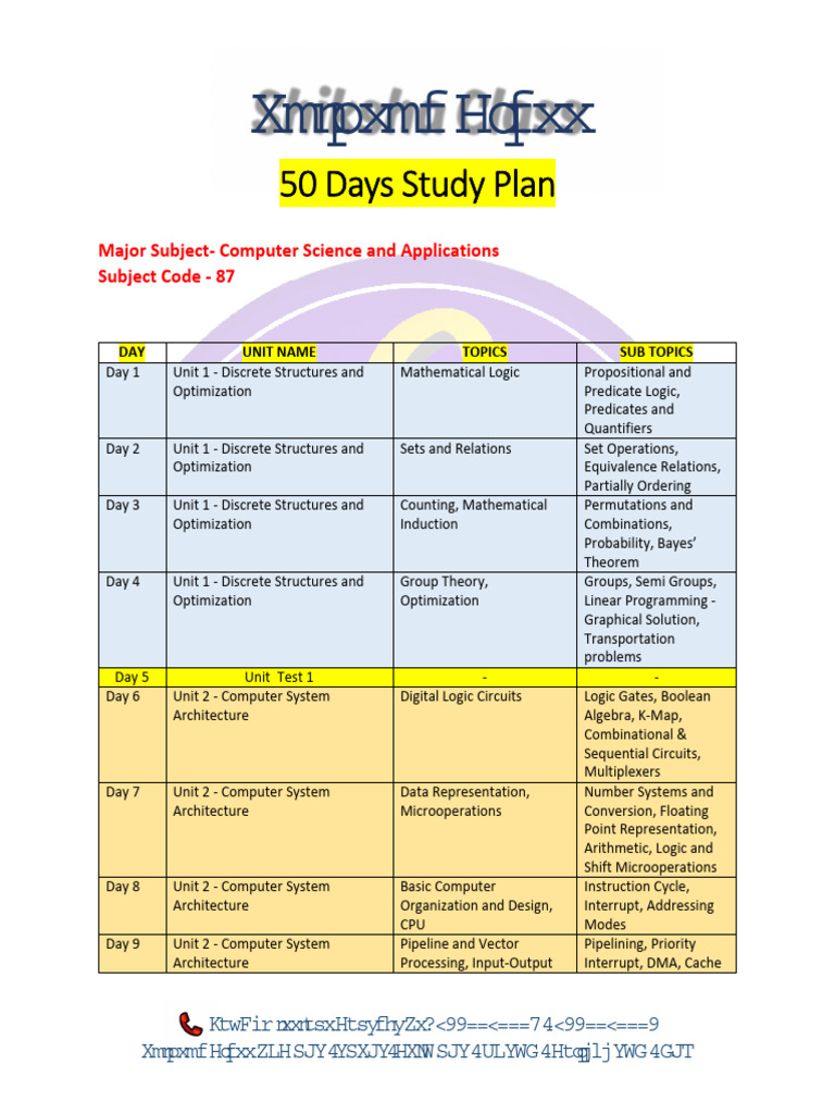 50-Day Computer Science Study Plan | PDF | Databases | Mathematical Logic