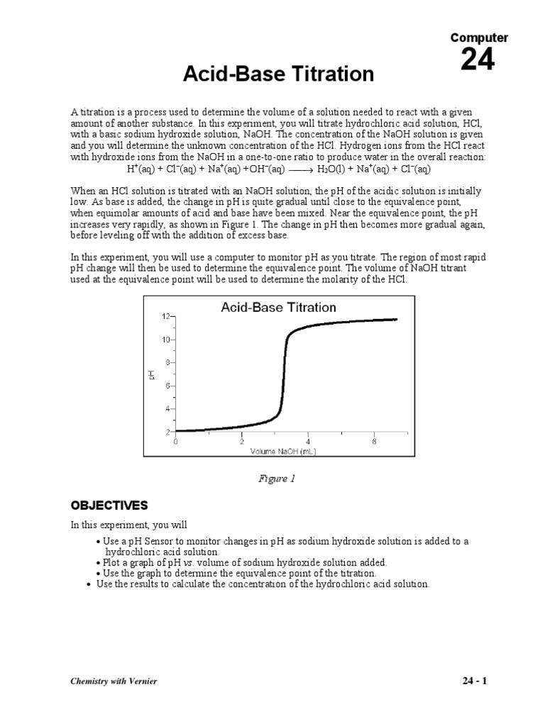 Acid-Base Titration Experiment Guide | PDF | Ph | Titration