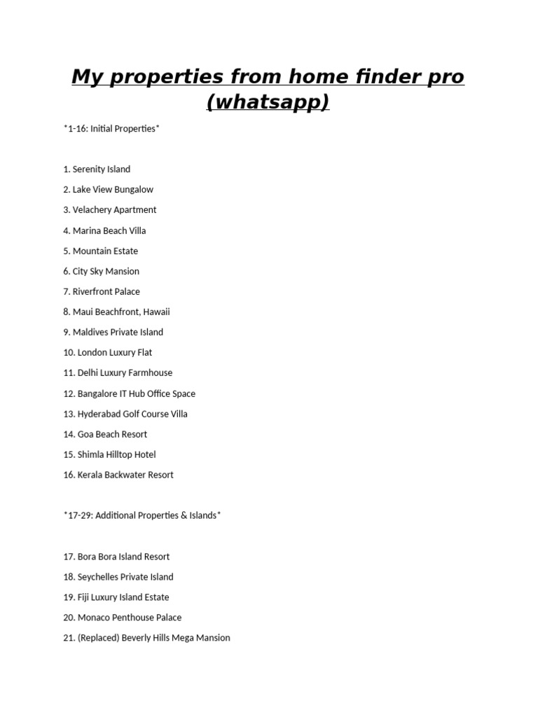 My Properties From Home Finder Pro | PDF