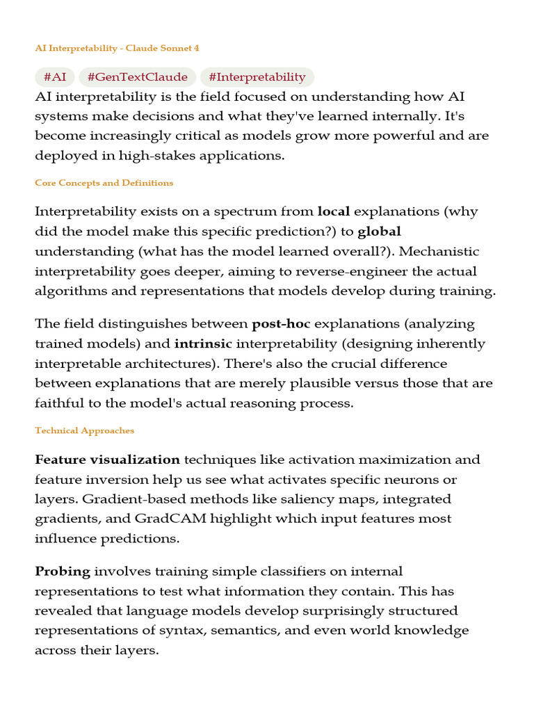 AI Interpretability - Claude Sonnet 4 | PDF | Artificial Intelligence | Intelligence (AI ...