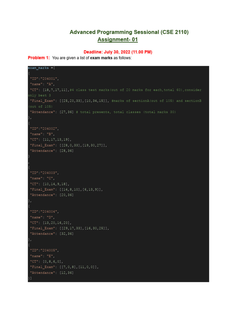 Assignment1 Updated | PDF | Computer Programming