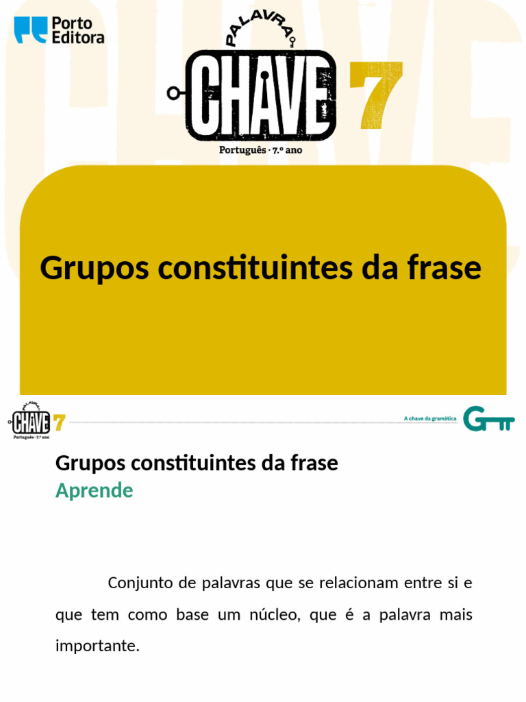 Grupos Constituintes Da Frase | PDF