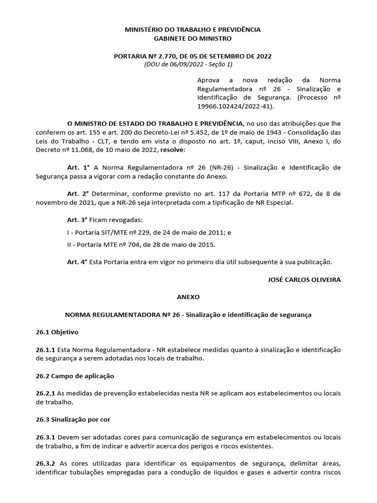 Atualização da NR-26: Sinalização de Segurança | PDF