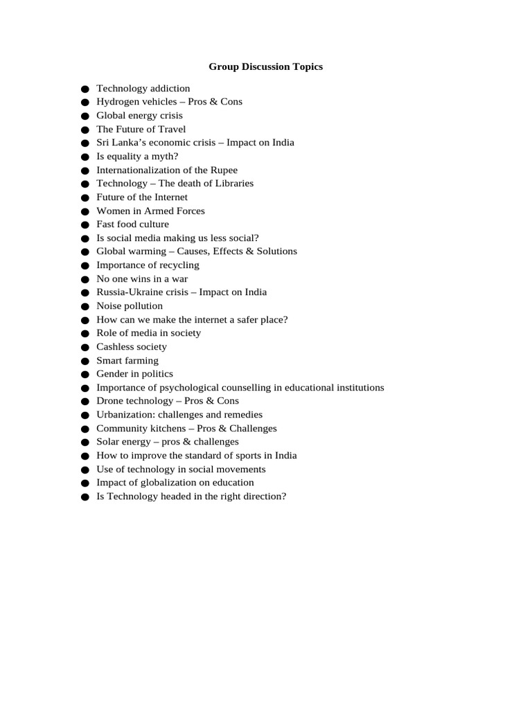 GD Topics-1 | PDF