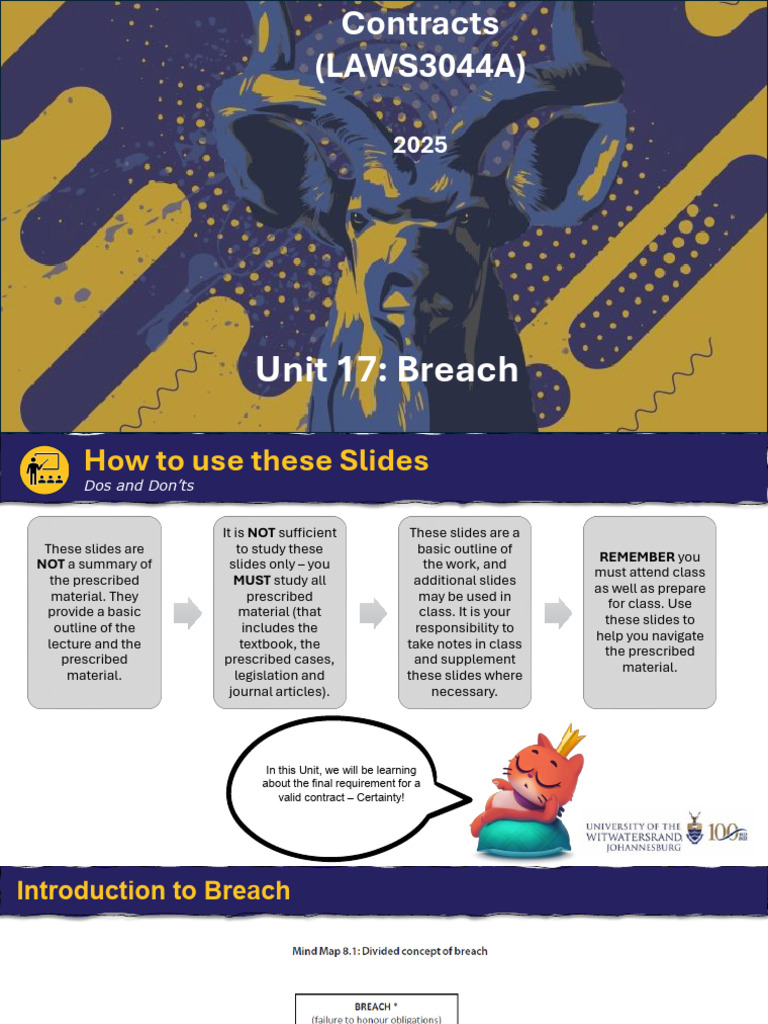 Unit 17 (Breach of Contract) - Slides | PDF | Breach Of Contract | Consent