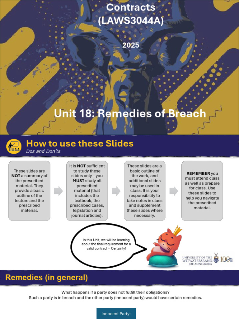 Remedies for Breach of Contract | PDF | Breach Of Contract | Damages