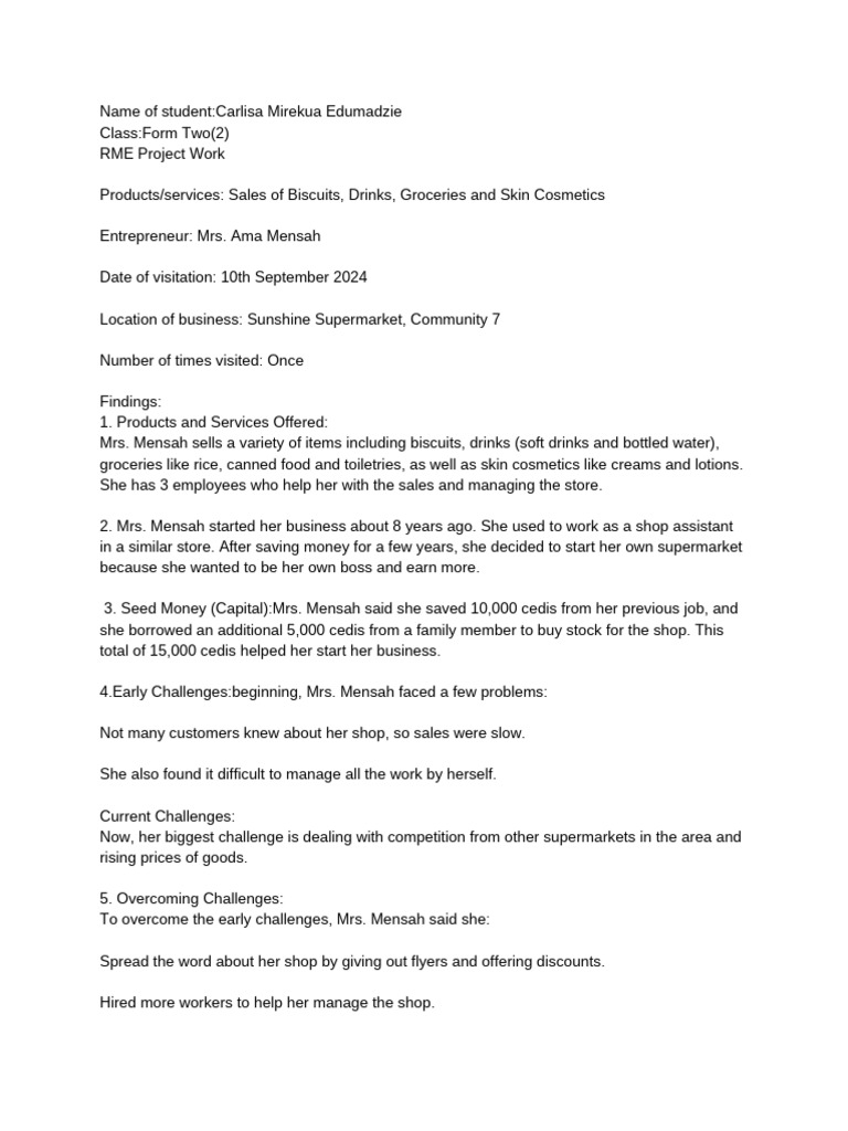 Rme Project Work | PDF