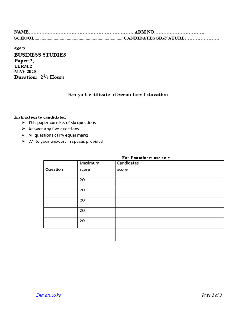 Bst Pp2 Qn Pangani Girls Mock | PDF | Private Sector | Economies