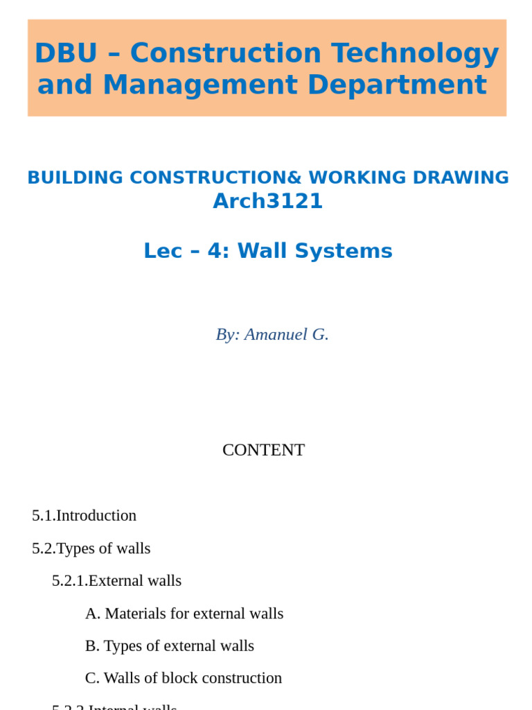 Wall Systems in Building Construction | PDF | Masonry | Brick