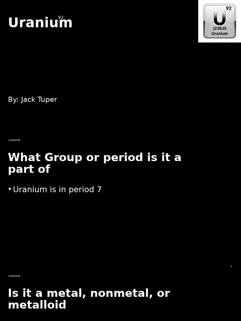 Uranium: Properties, Uses, and Facts | PDF | Uranium | Chemical Elements