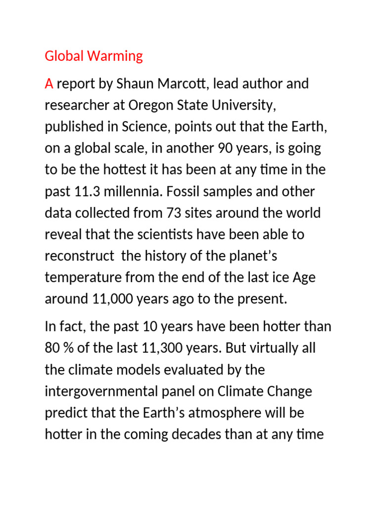Global Warming | PDF