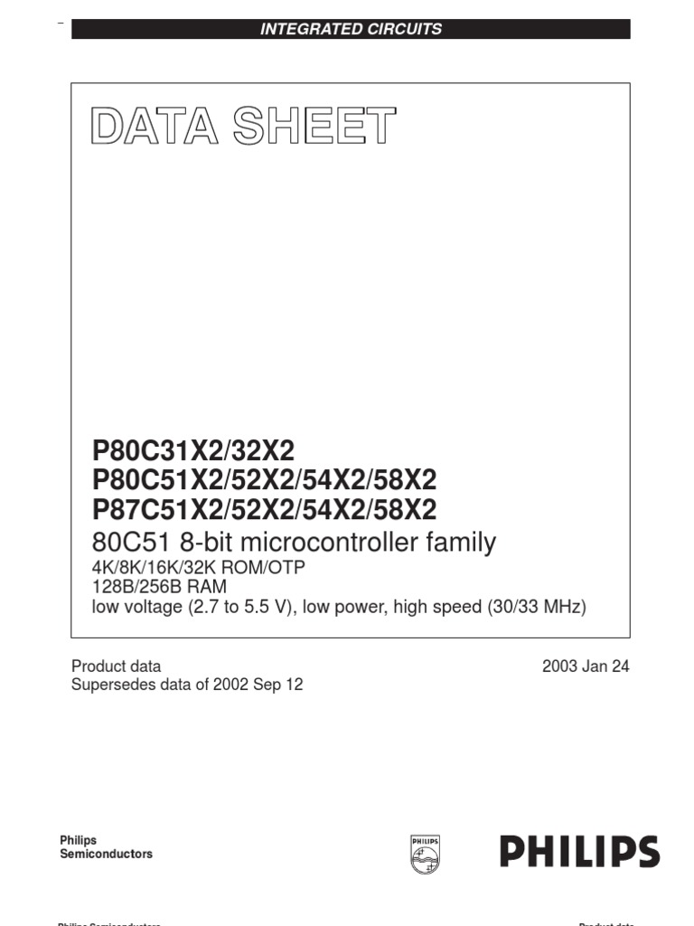 8032 Datasheet | PDF | Microcontroller | Timer