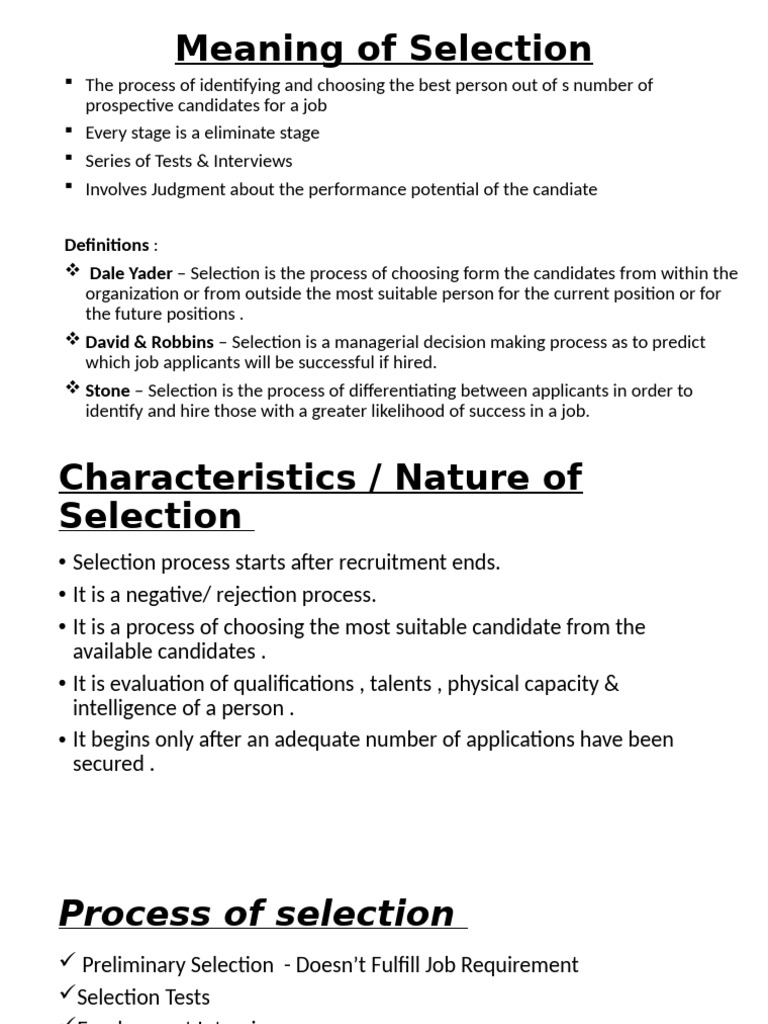 Understanding the Selection Process | PDF | Human Resource Management ...