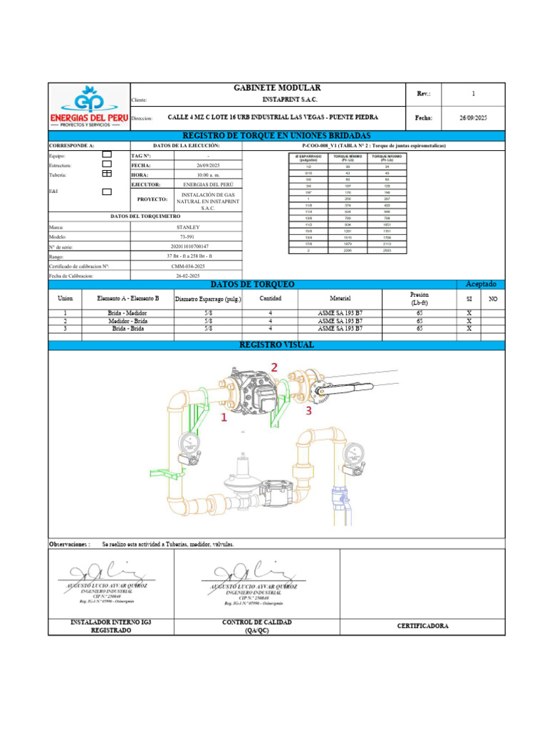 Registro de Torque en Uniones Bridadas | PDF | Tecnologías de gas ...