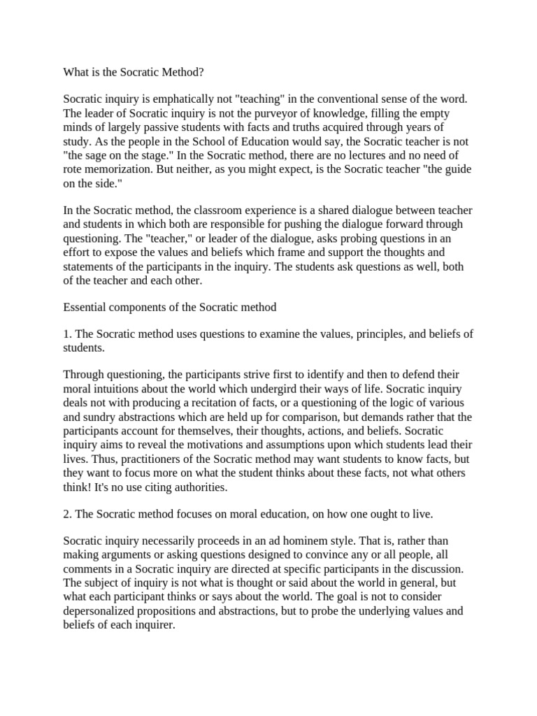 The Six Types of Socratic Questions | PDF | Socrates | Critical Thinking