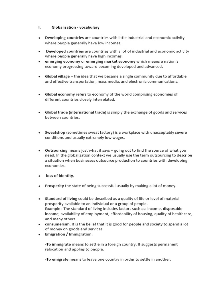 Key Concepts of Globalization Explained | PDF | Globalization | Free Trade
