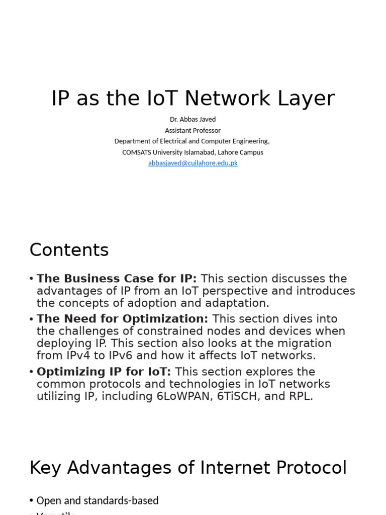 CPE 445-Internet of Things - Lecture 05 | PDF | Internet Protocols | I Pv6