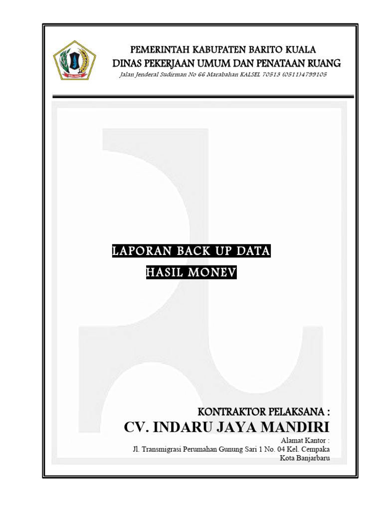 Cover Laporan Back Up Data Monev | PDF