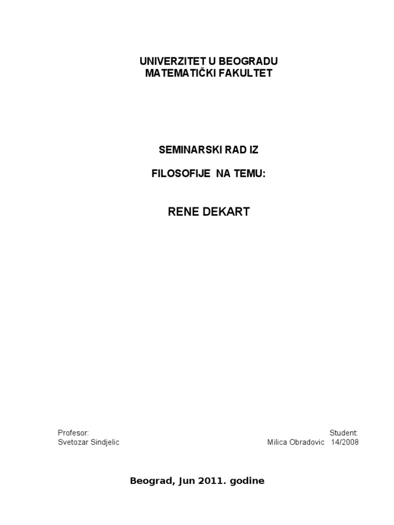 Rene Dekart | PDF