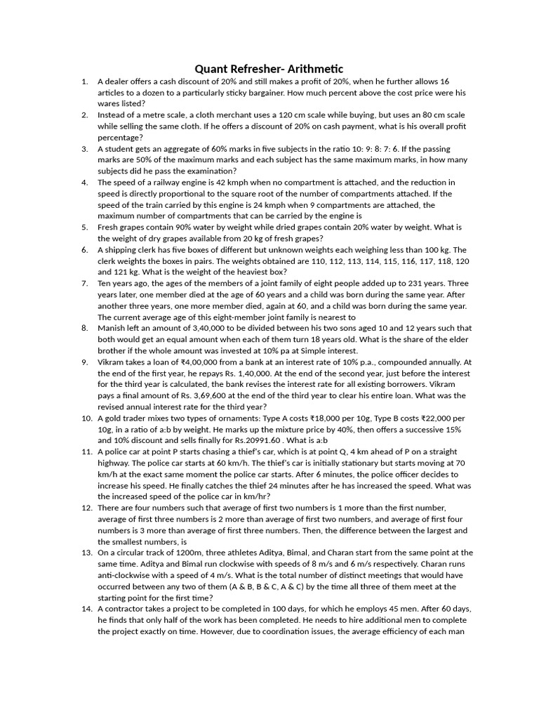 Quant Refresher | PDF | Interest | Interest Rates