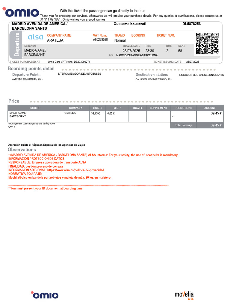 Boarding Points Detail: With This Ticket The Passenger Can Go Directly ...