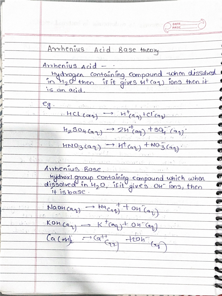 Arrhenius Acid Base Theory | PDF