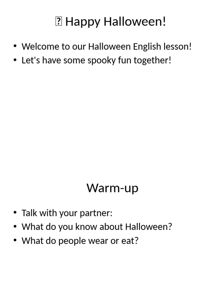 Halloween A1 Interactive Presentation | PDF