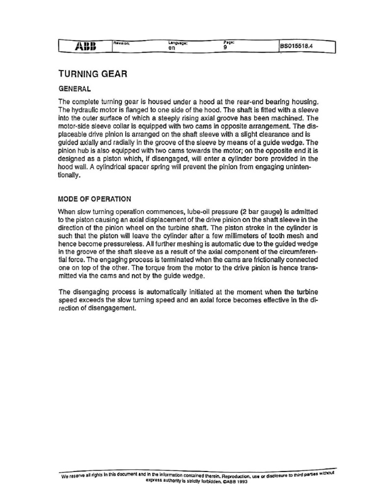 Turning Gear | PDF
