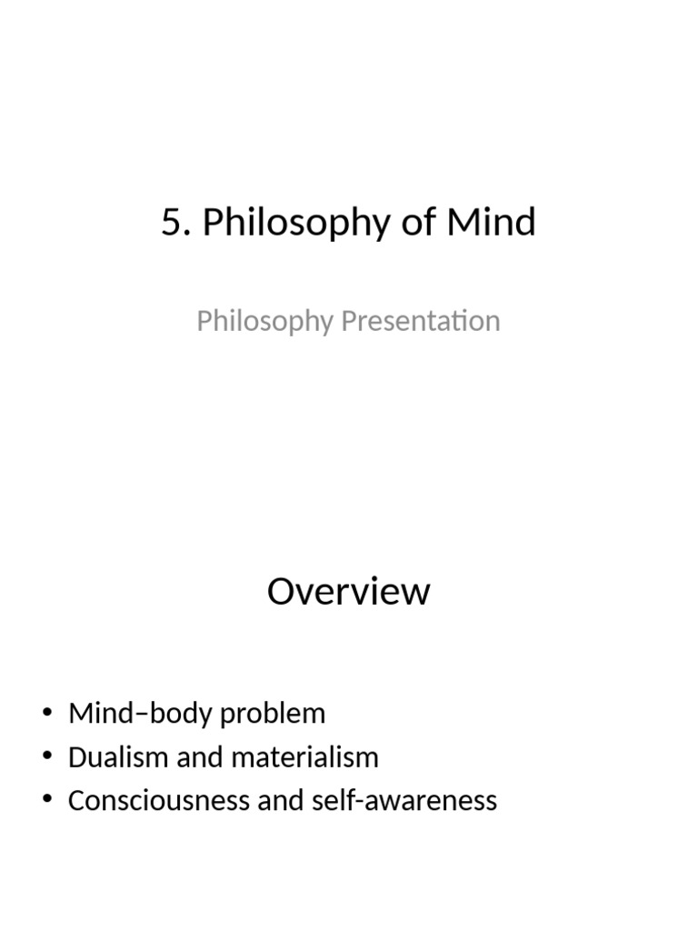 5 Philosophy of Mind | PDF