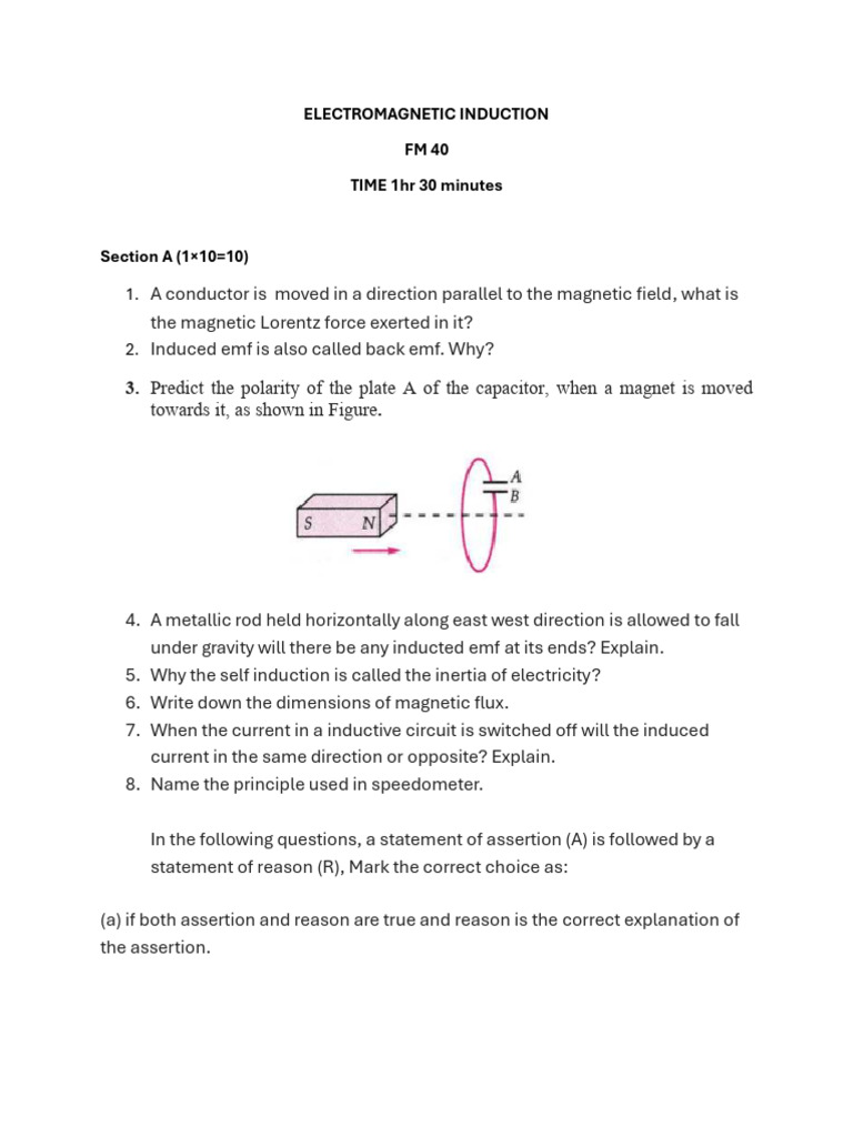12 Electromagnetic Induction | PDF | Electromagnetic Induction | Inductor