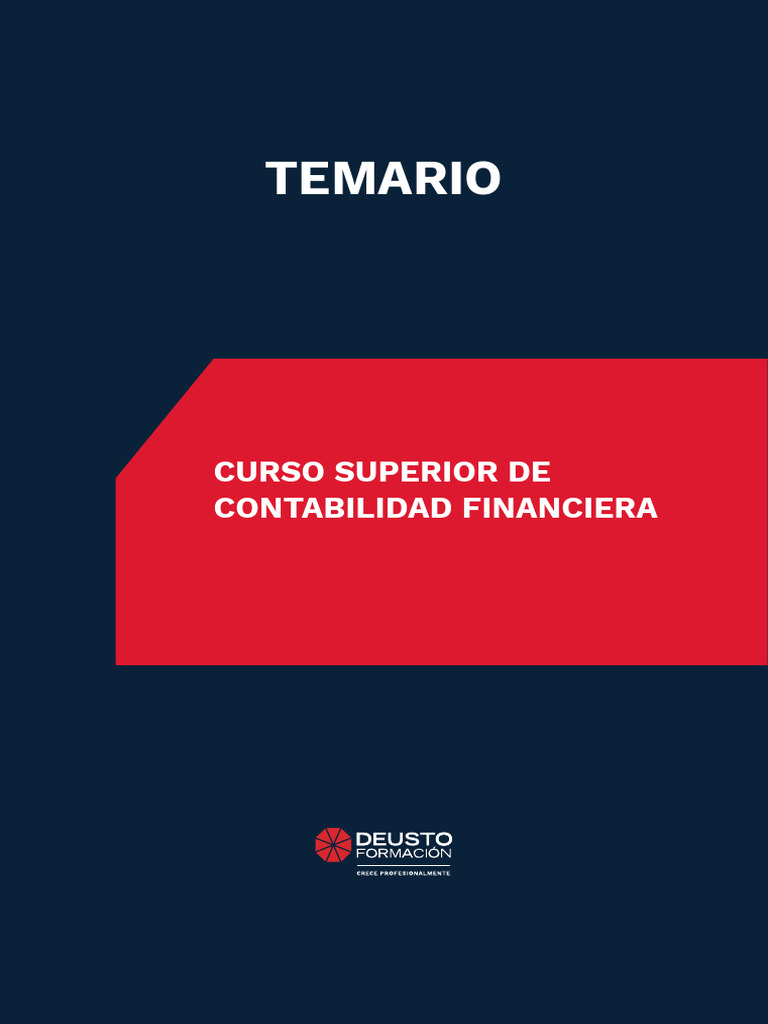 Temario Curso Superior Contabilidad Financiera | PDF