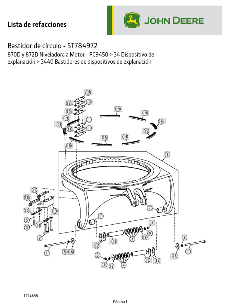 Refacciones para Niveladoras 870D y 872D | PDF