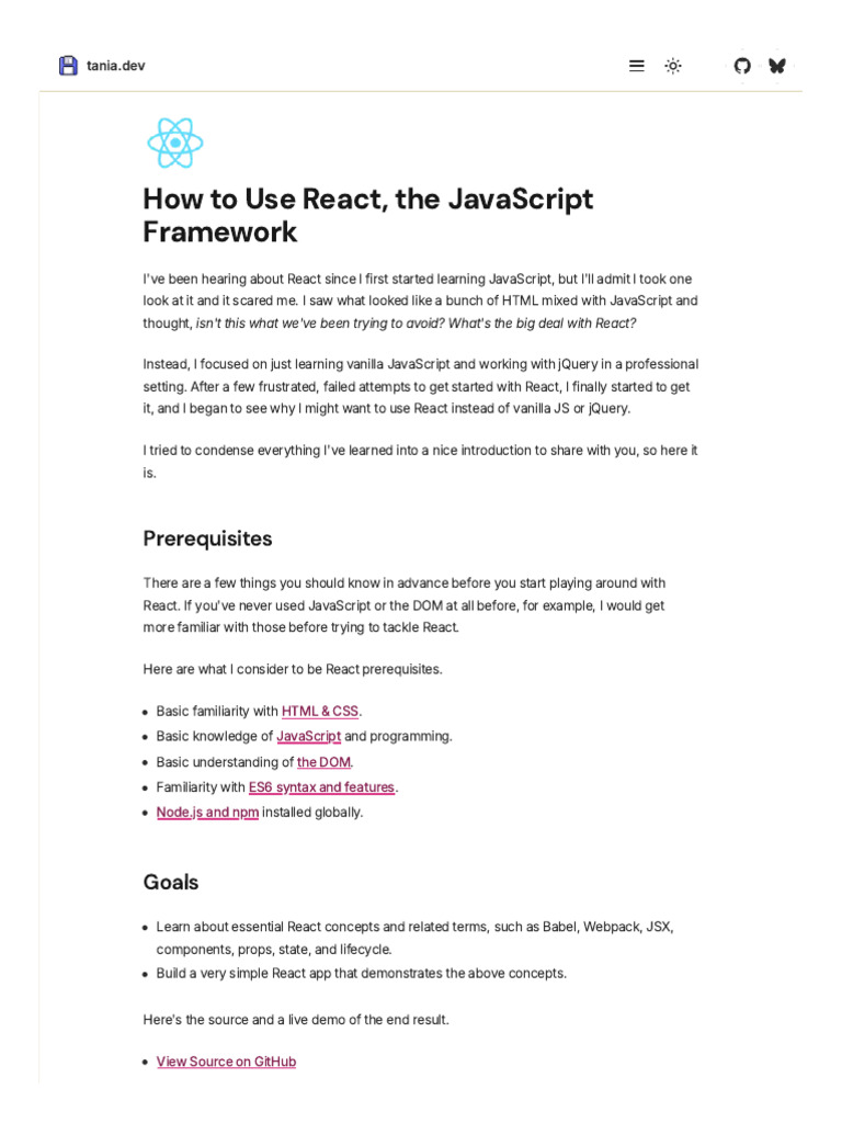 Introduction to React Basics | PDF | Document Object Model | Java Script