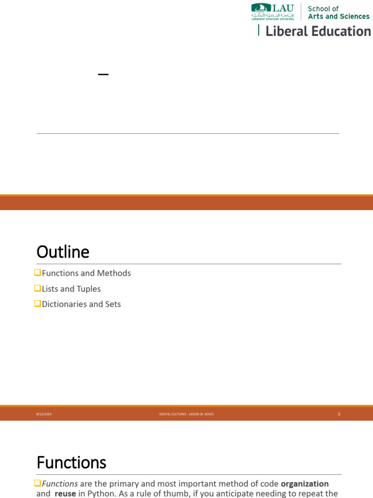 LAS205 3 Functions Data Structures | PDF | Parameter (Computer Programming) | Scope (Computer ...