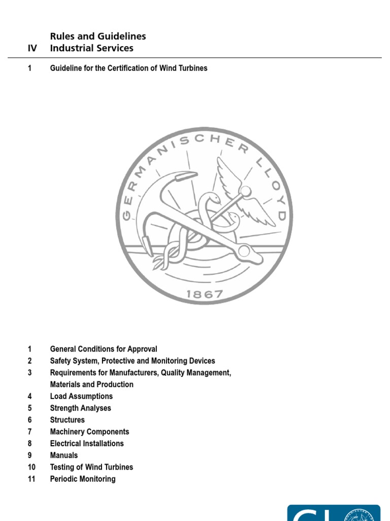 Guideline For The Certification of Wind Turbines Edition 2010 R0 2 | PDF