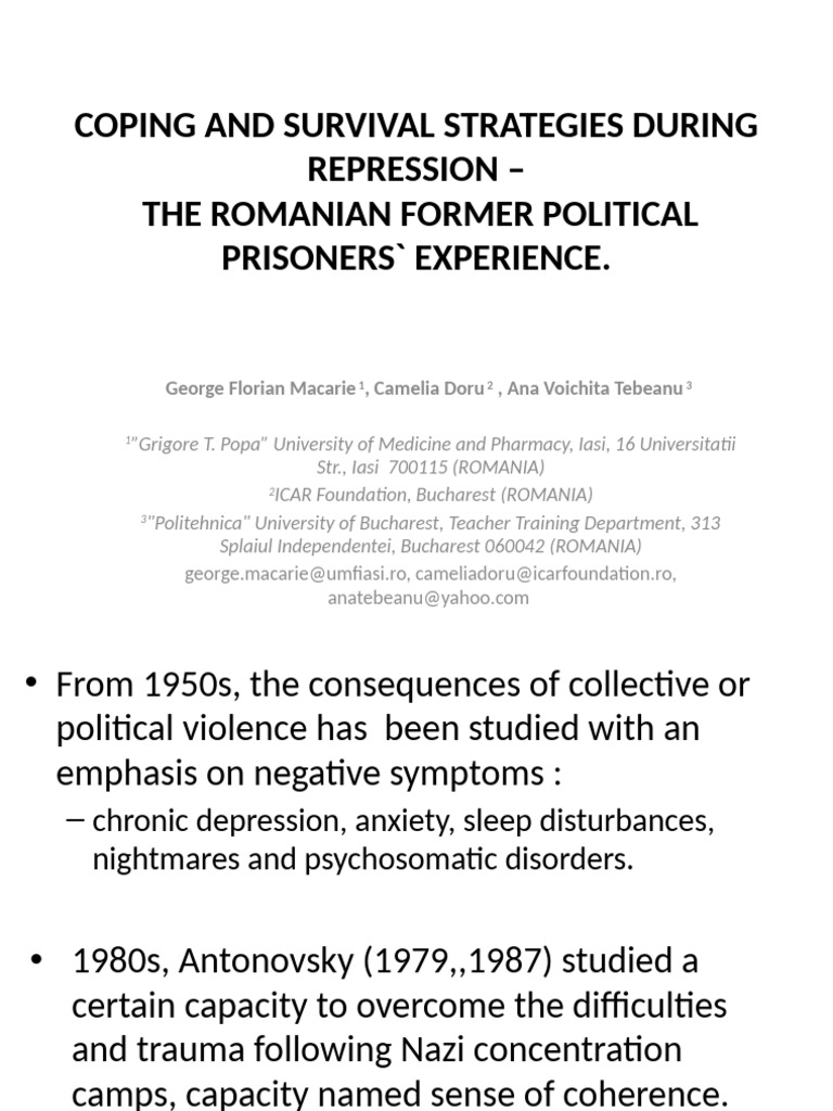 Macarie Coping Strategies | PDF | Psychological Trauma | Psychological ...