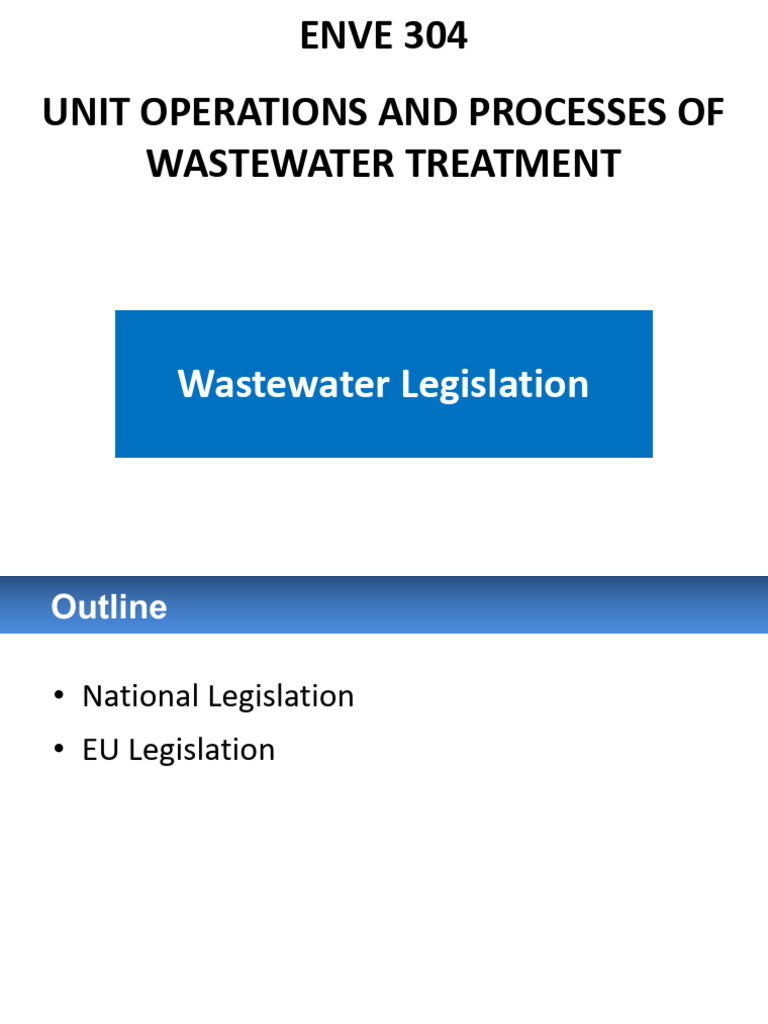 Wastewater Treatment Legislation Overview | PDF | Water Pollution ...
